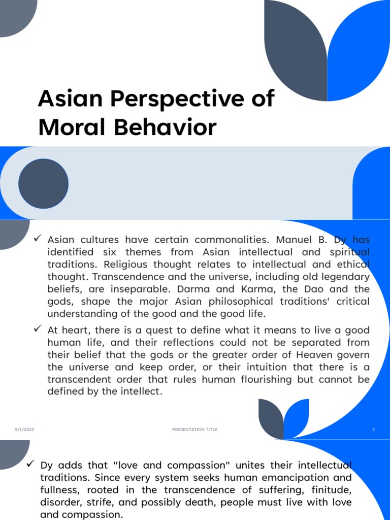 Asian Moral Behavior and Philosophy Insights | PDF