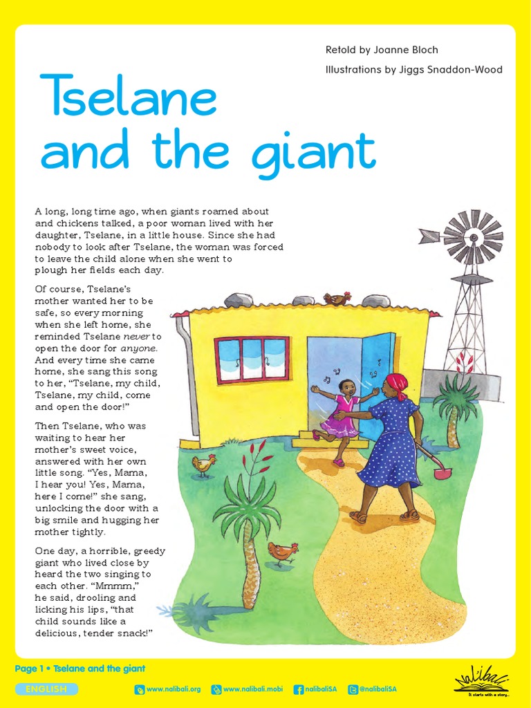 Tselane-And-The-Giant Storycard English Final | PDF