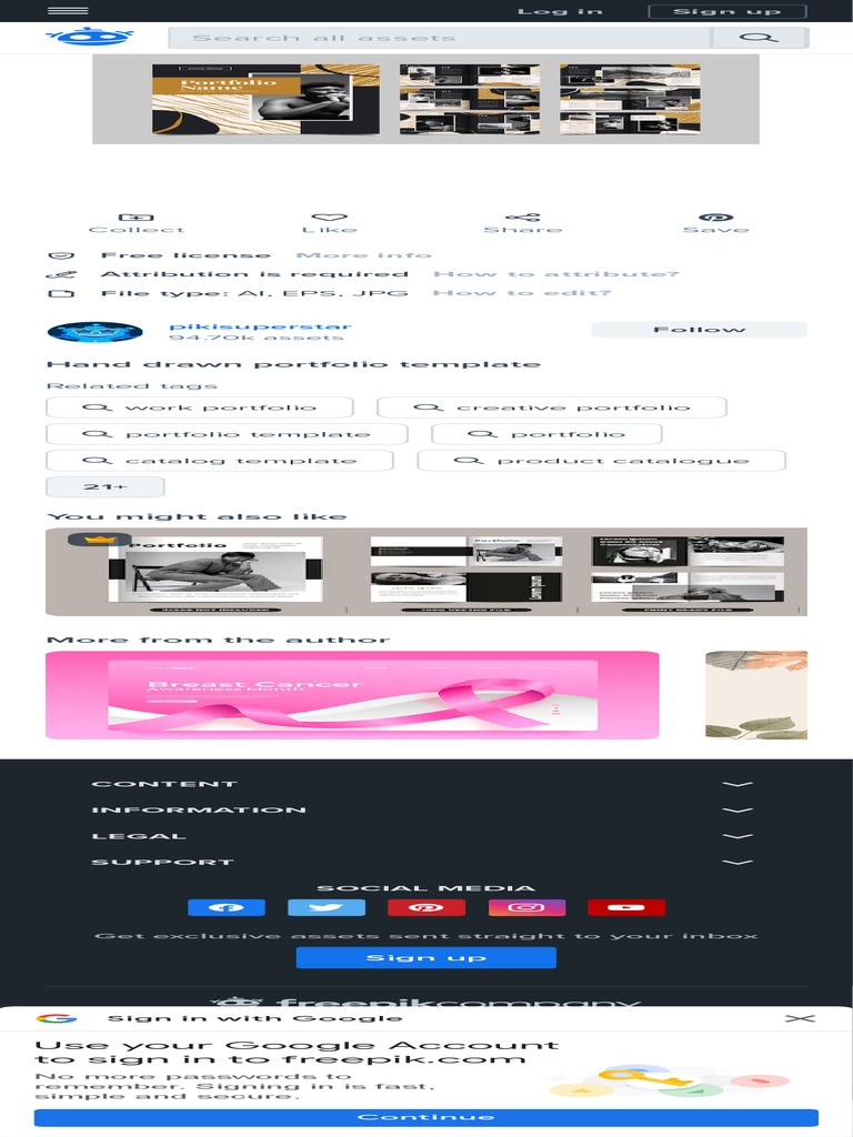 Free Vector Hand Drawn Portfolio Template | PDF