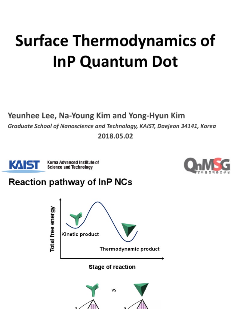 Surface Thermodynamics of InP Quantum Dot | PDF | Electronvolt ...