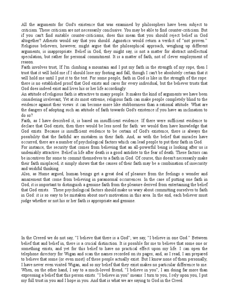 What Is Faith | PDF | Faith | Existence Of God