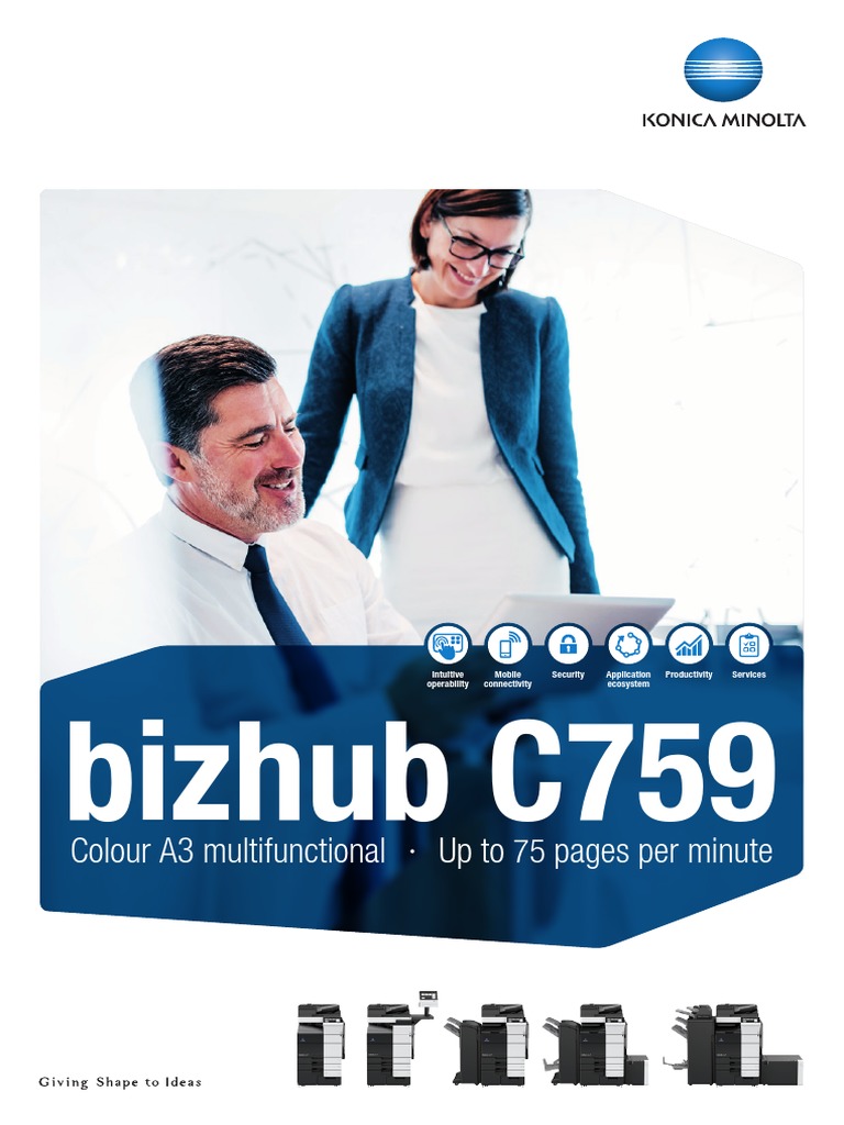 Bizhub C759 Machine Brochure | PDF | Image Scanner | Fax