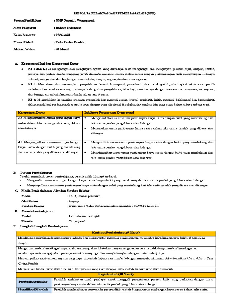 RPP 4.5 Sisi Ujian PLP | PDF
