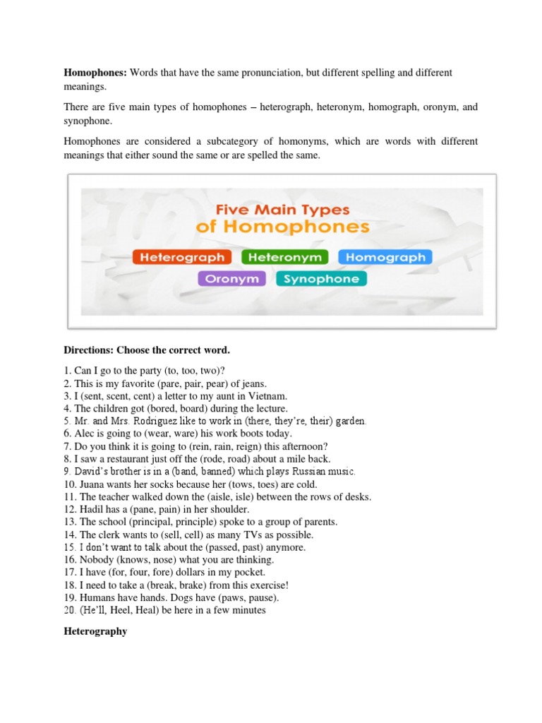 Homophones & Types, Conjunctions & Types | PDF | Language Arts & Discipline