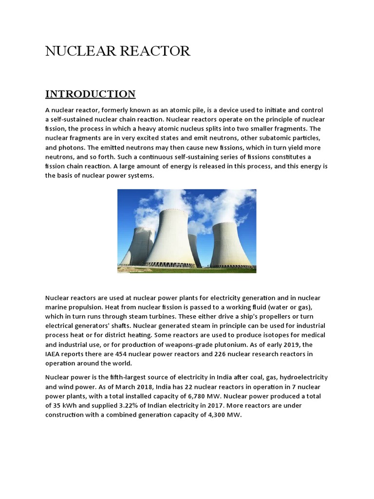 Physics Project - Nuclear Reactor | PDF | Nuclear Fission | Nuclear Physics