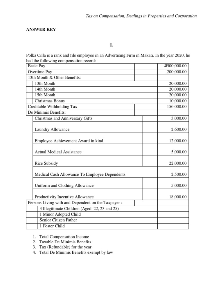 Taxation Scenarios Analysis | PDF | Taxes | Payments