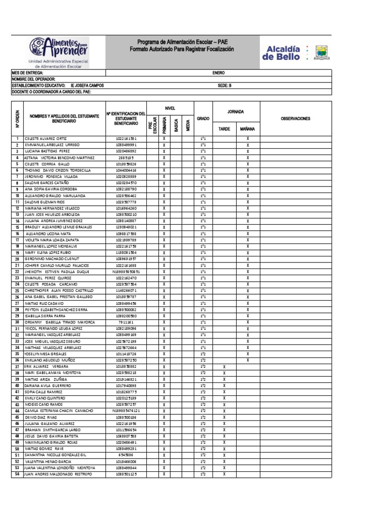 Focalizacion 2023 Febrero 1 | PDF