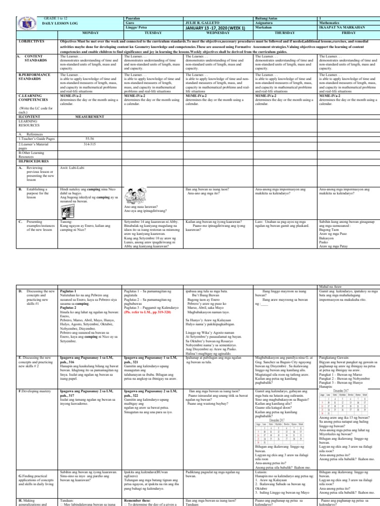 MATH 1-Quarter 4 Week 1 | PDF
