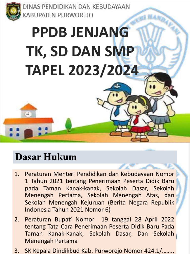 Paparan PPDB TK - SD, SMP 2023 | PDF