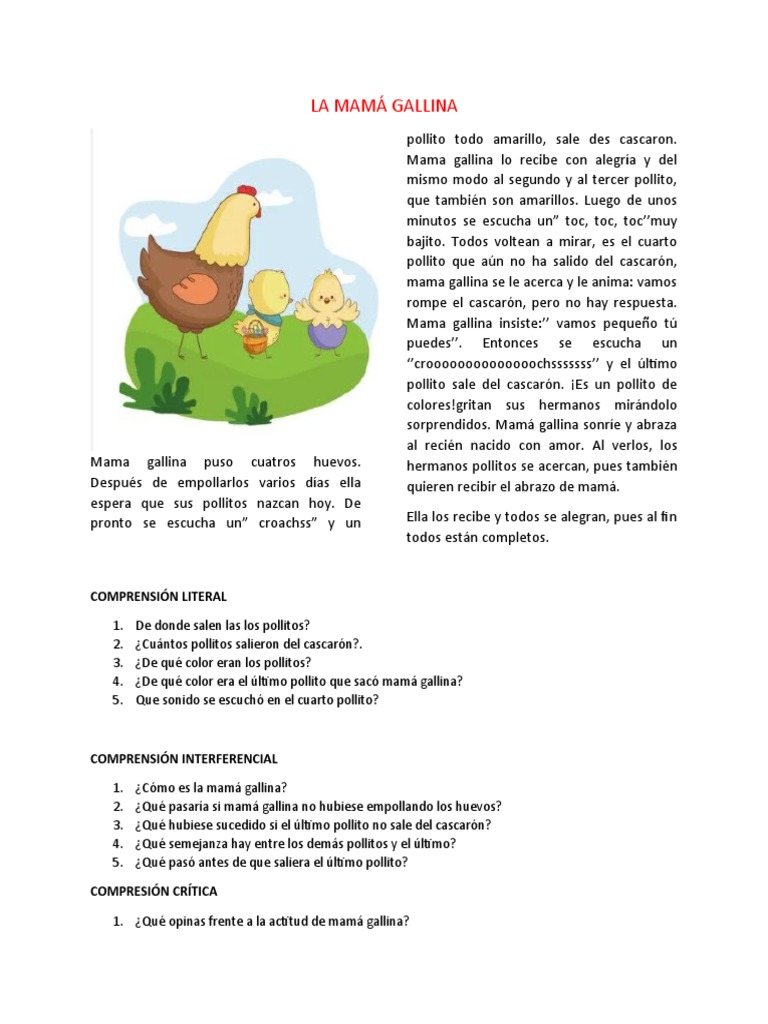 La Mama Gallina | PDF | Pollo