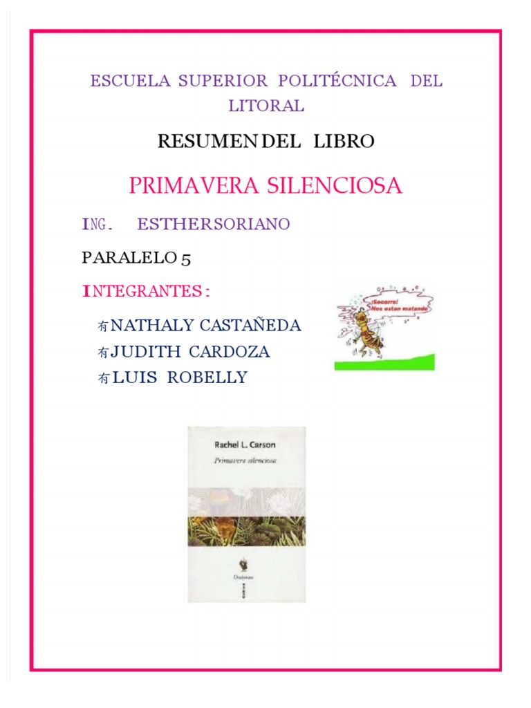 PDF Resumen Del Libro Primavera Silenciosa | PDF