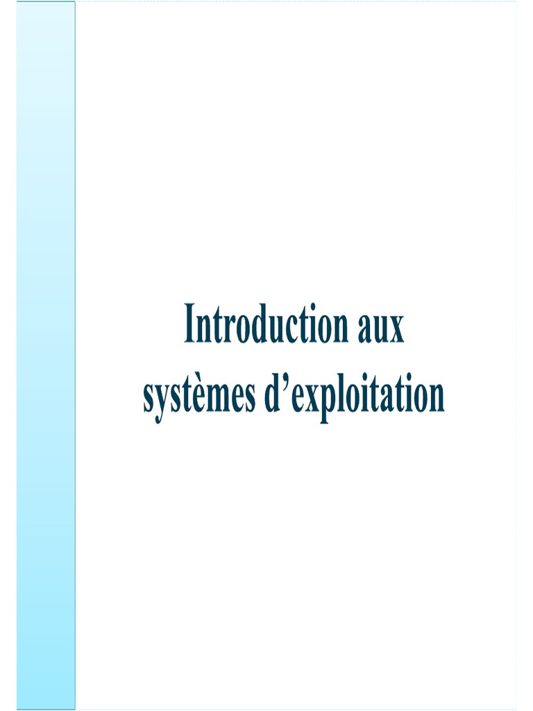 Introduction Systémes D'exploitation | PDF