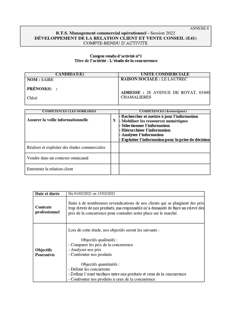 CRA 1 - Assurer La Veille Informationnelle | PDF