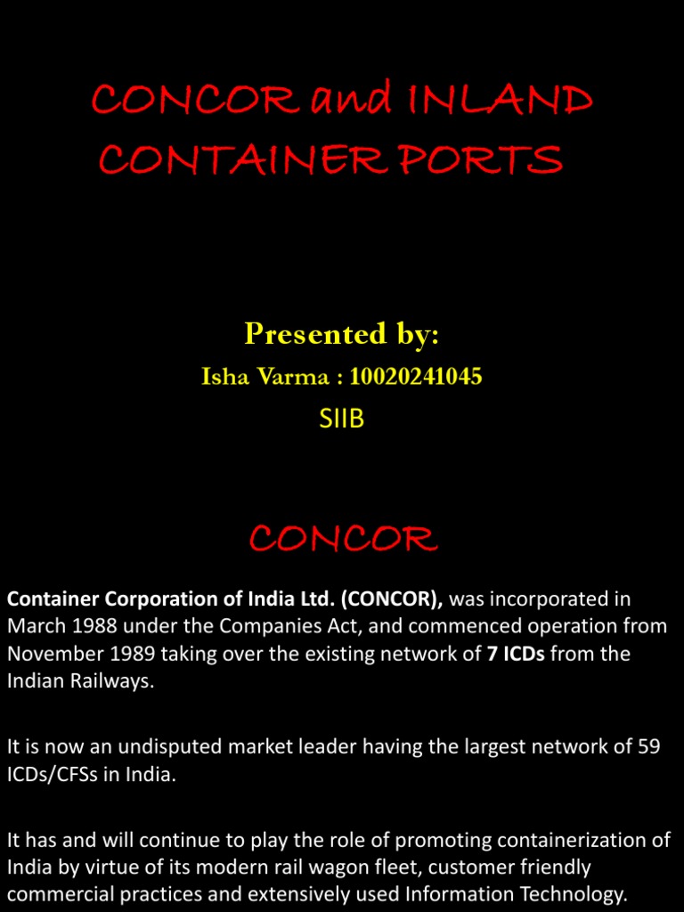 CONCOR | PDF | Cargo | Containerization