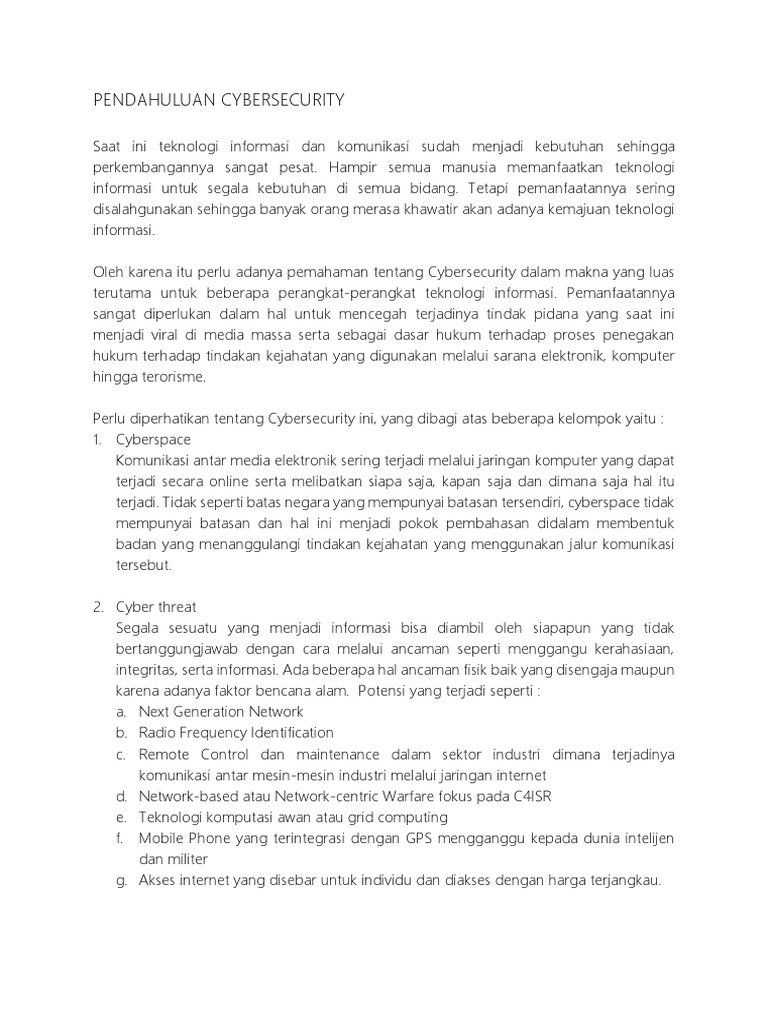 Panduan Lengkap Cybersecurity | PDF | Komputer