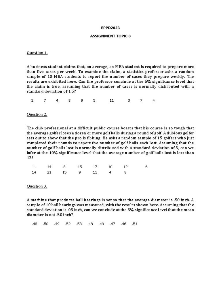Assignment Topic 8 | PDF