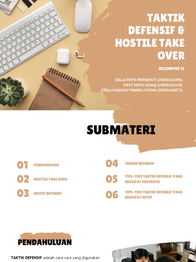 KELOMPOK 12 - Taktik Defensif & Hostile Take Over-1 | PDF