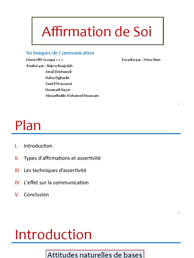 Affirmation de Soi | PDF | Évolution de carrière