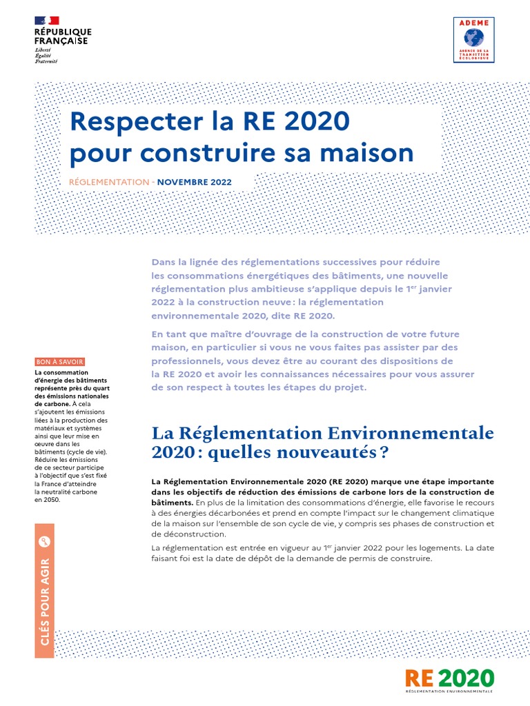 Fiche Respecter Re2020 Construire Maison | PDF