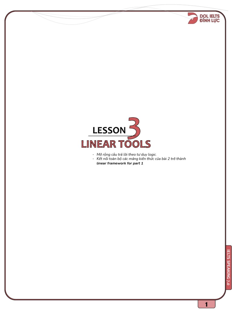 7.0S - Lesson 3. Handout - Linear Tools - Applying Linearthinking in ...