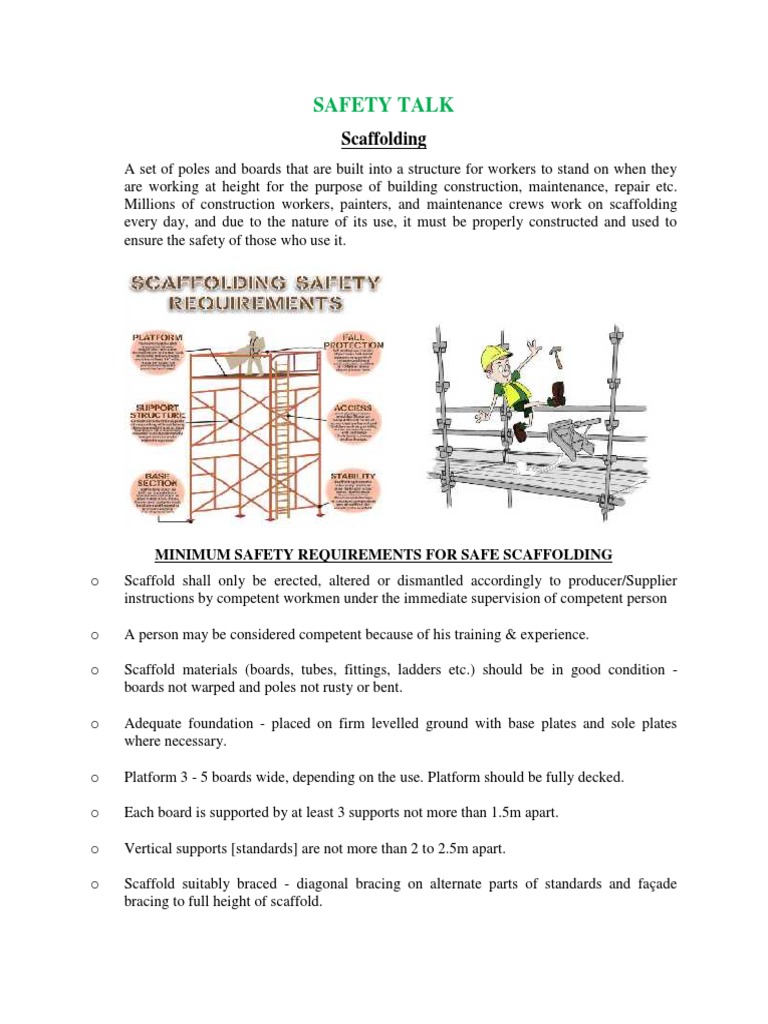 Scaffolding Safety Requirements Guide | PDF | Scaffolding | Equipment