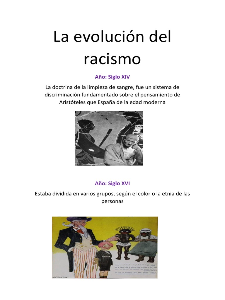 Línea Del Tiempo La Evolución Del Racismo Historia 1b | PDF