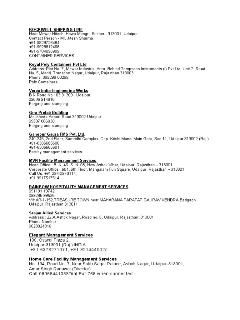 Rockwell Shipping Line: Elegant Management Services | PDF