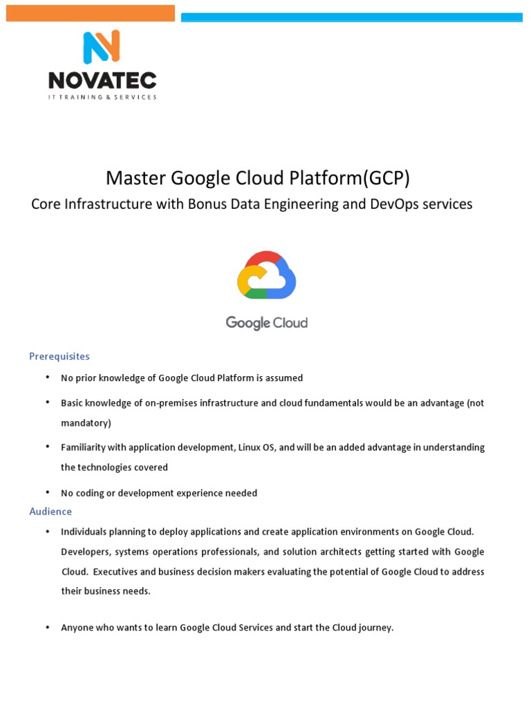 Master Google Cloud Platform (GCP) : Core Infrastructure With Bonus Data Engineering and Devops ...