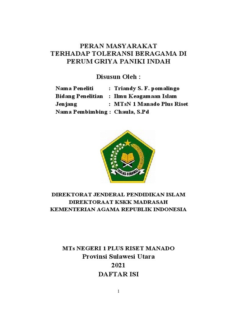 Toleransi Beragama di Griya Paniki Indah | PDF | Gaya Hidup