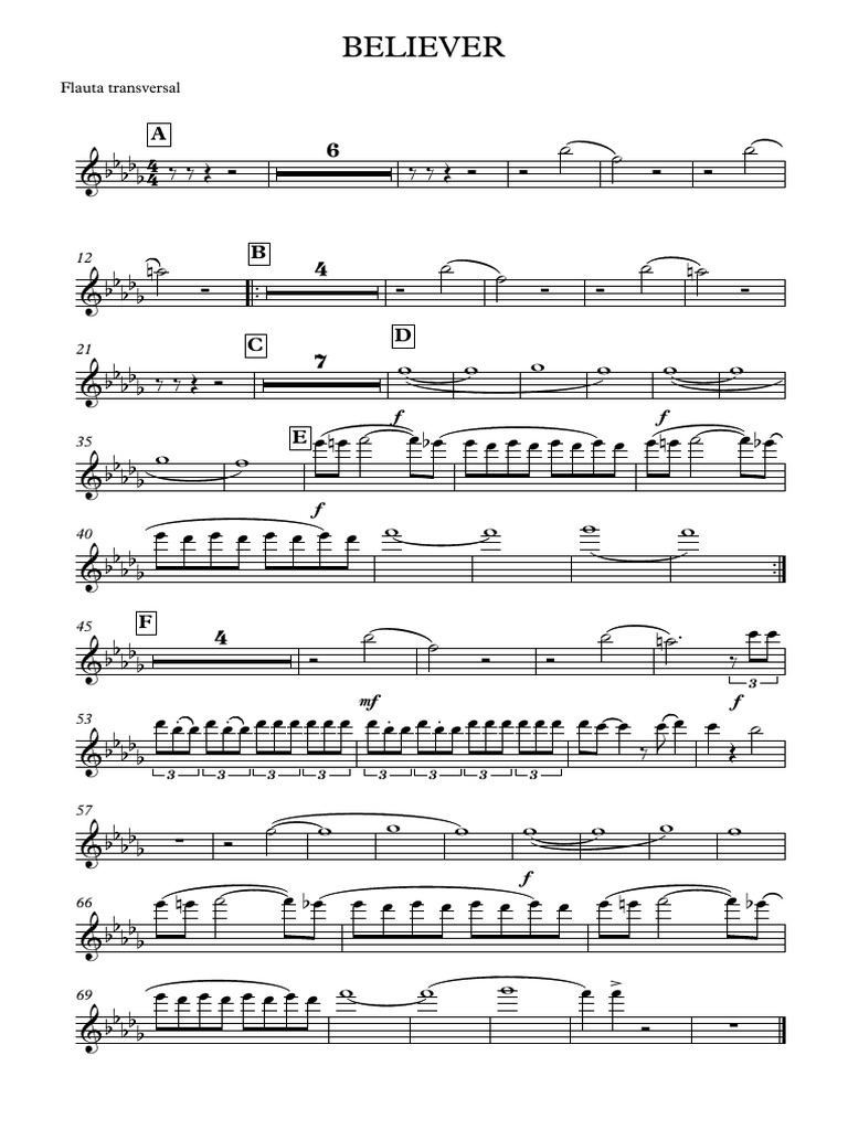 Believer - FLAUTA | PDF