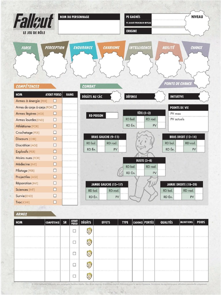 Feuille Persos Fallout | PDF