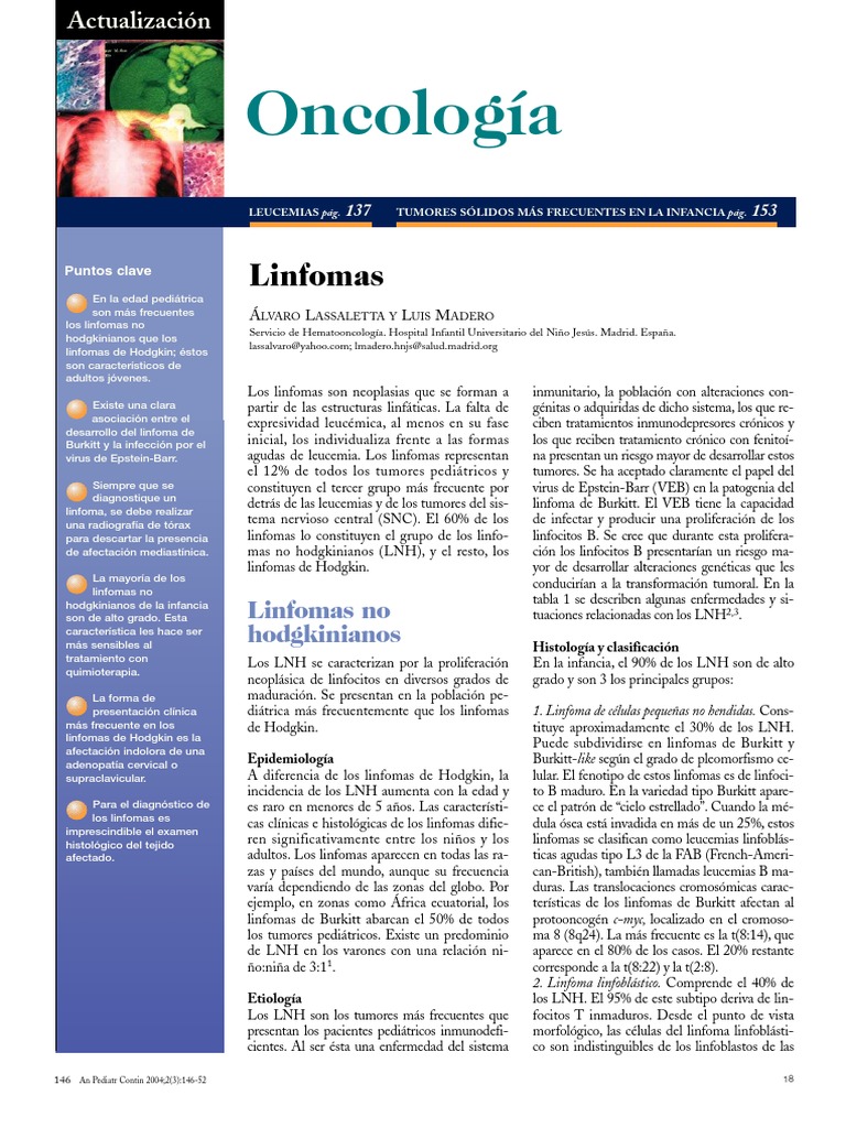 Oncología: Linfomas | PDF | Linfoma | Cáncer