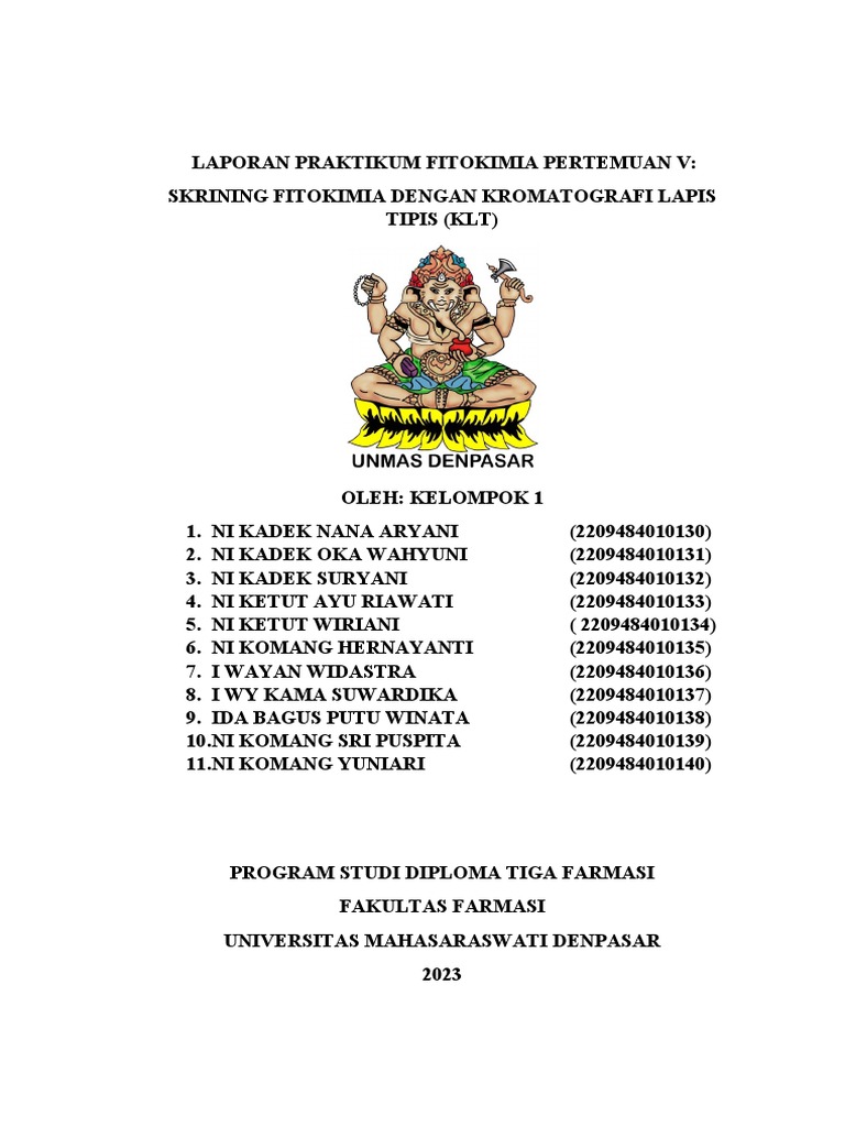 Laporan Fitokimia - Pertemuan V - Skrining Fitokimia Menggunakan KLT | PDF