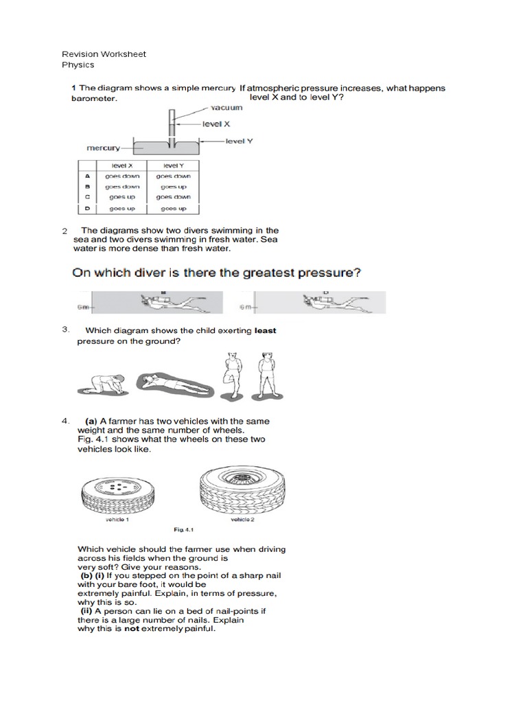 Worksheet Pressure | PDF