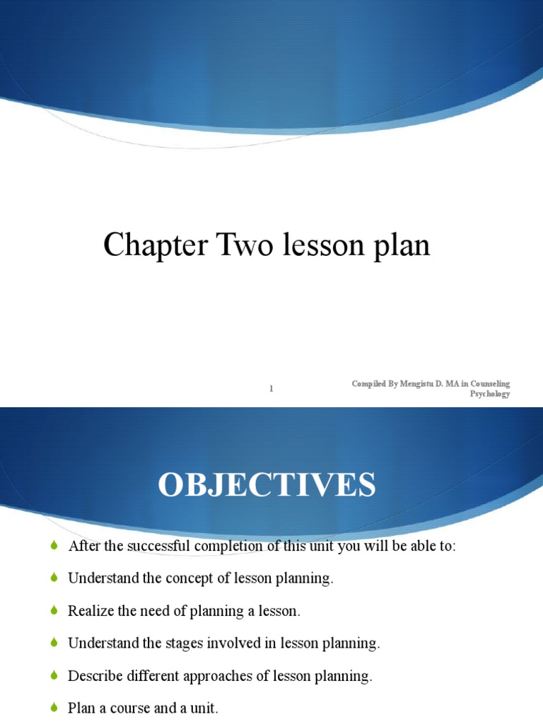 Chapter Two Lesson | PDF | Lesson Plan | Teachers