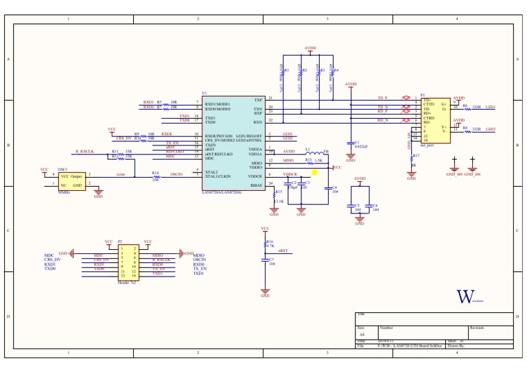 LAN8720 ETH Board Schematic | PDF | Routes
