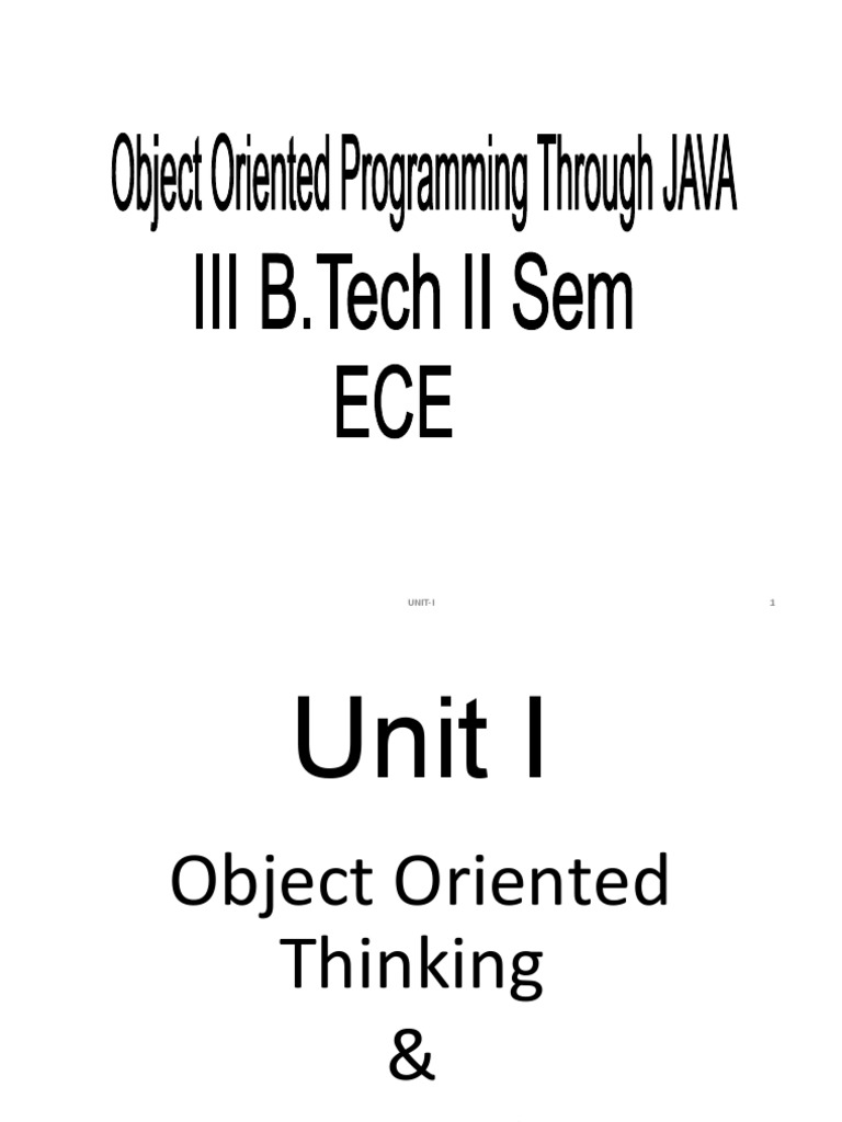 Unit I | Download Free PDF | Programming Paradigms | Java (Programming ... Unit I | Download Free PDF | Programming Paradigms | Java (Programming ...