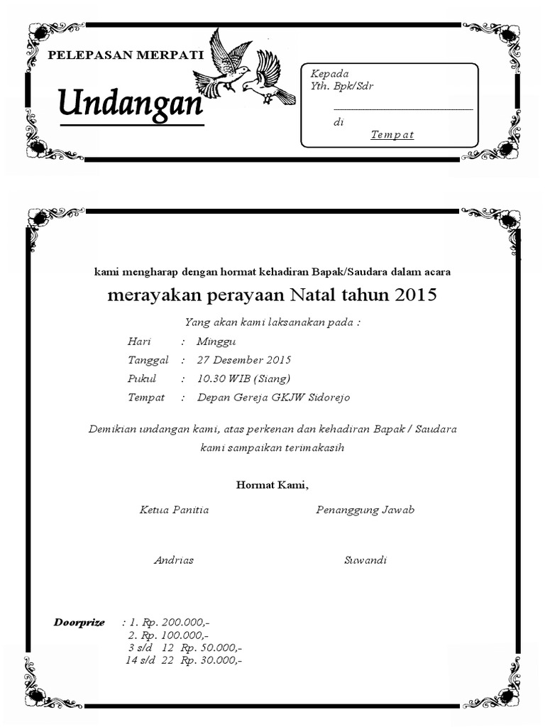 Undangan Burung Merpati | PDF