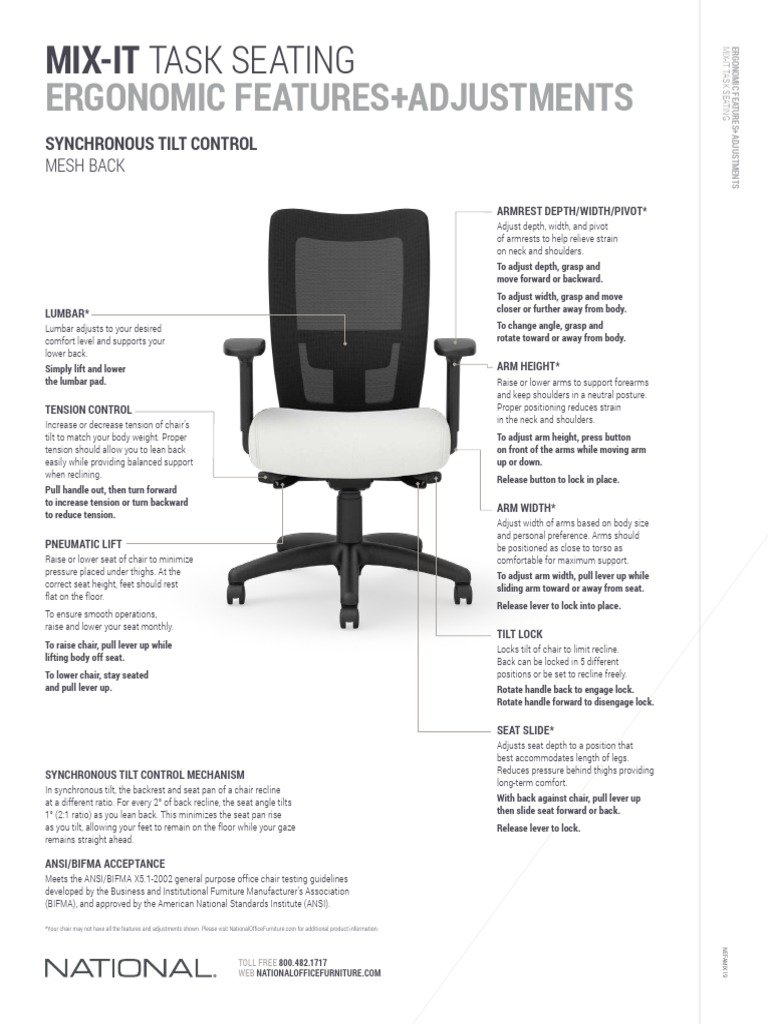 Mixit Ergo CHAIR INSTRUCTIONS | PDF