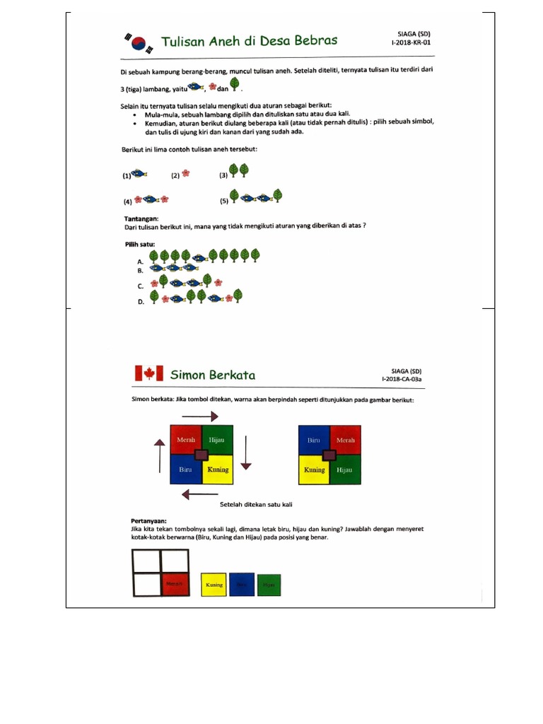 Bebras Challenge | PDF