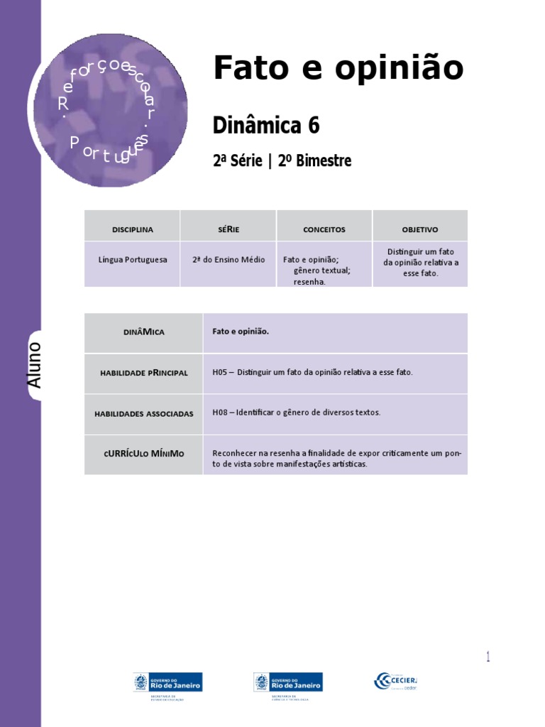 Fato e Opinião | PDF