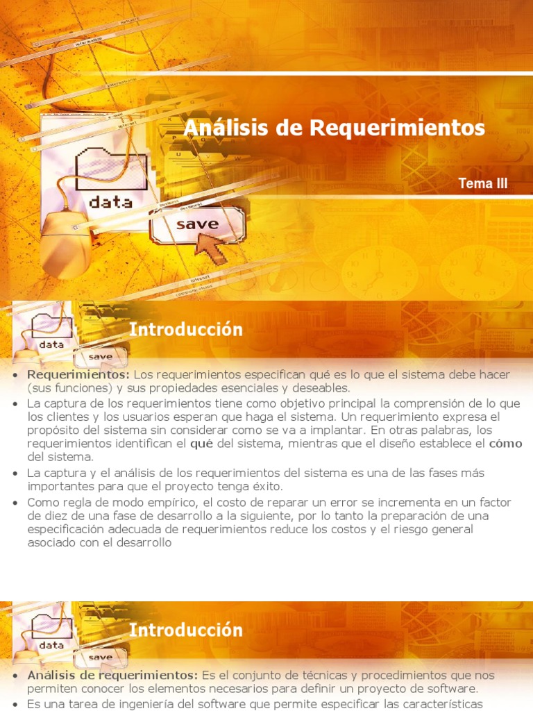 Tema 3 - Análisis de Requerimientos | PDF | Software | Ingeniería de ...