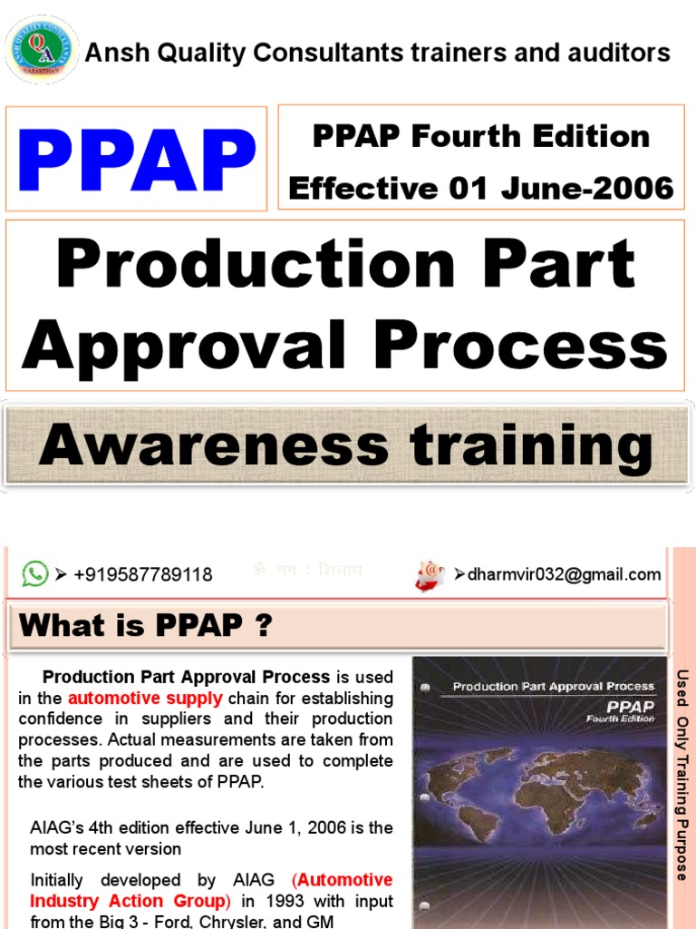01 - Ppap | PDF | Production And Manufacturing | Business