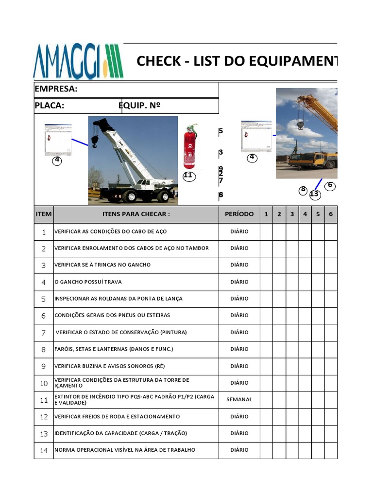 Check-list - Guindaste e Munck e Cinta e Cabo | PDF | Guindaste ...