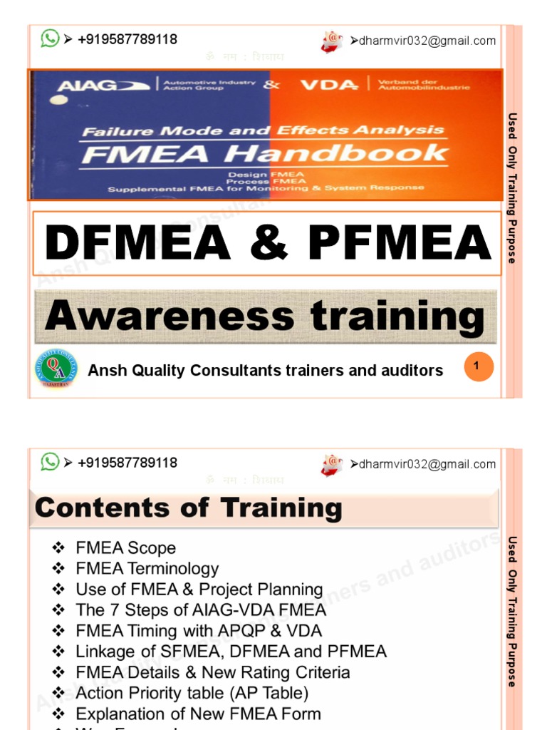 01 - FMEA Training Material PDF | PDF | Regulatory Compliance | Systems ...