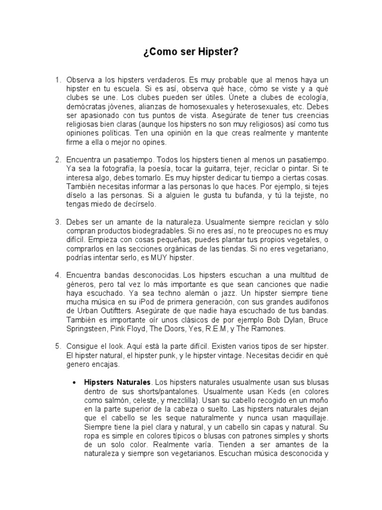 Como Ser Hipster | PDF