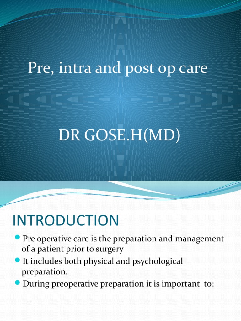 Post Op Prep | PDF | Surgery | Hypoxia (Medical)