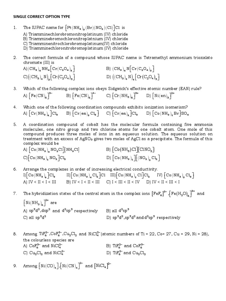 02 - Coordination Compounds | PDF | Coordination Complex | Ligand