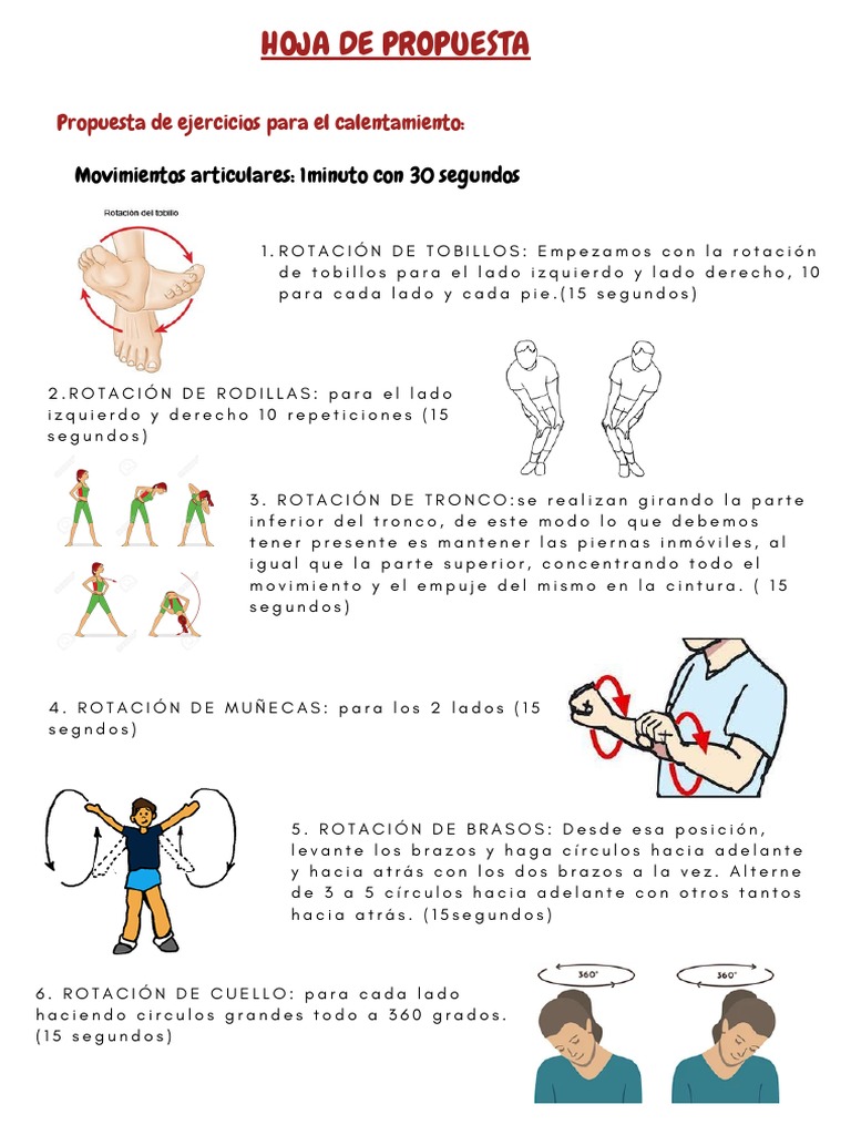 Propuesta de Ejercicios para Calentamiento | PDF | Corriendo