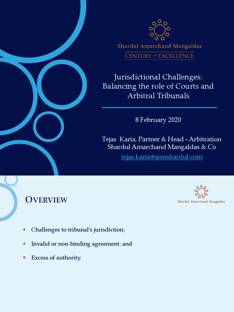 2.jurisdictional Challenges - Balancing The Role of Courts and Arbitral ...